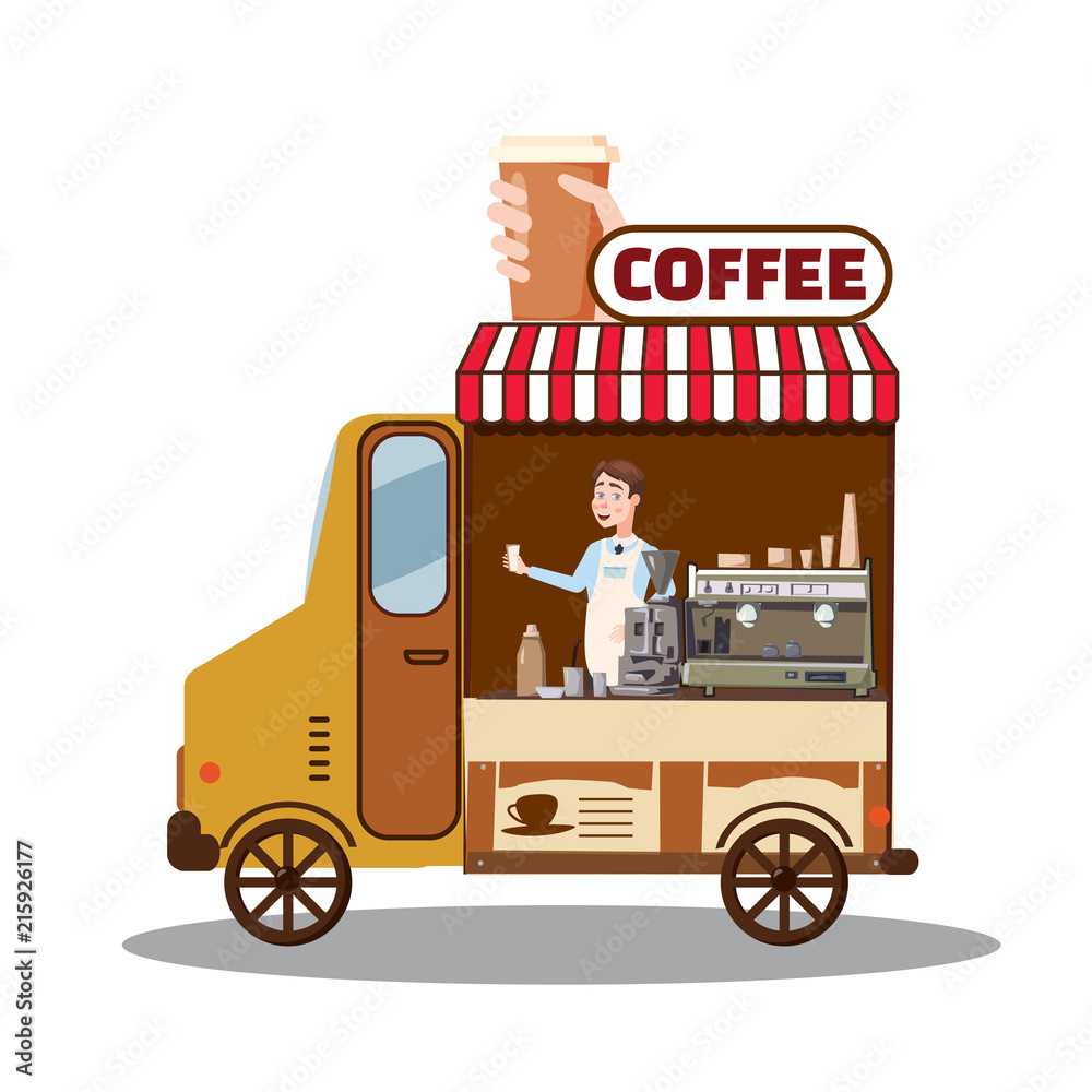 Food Delivery Truck Cartoon