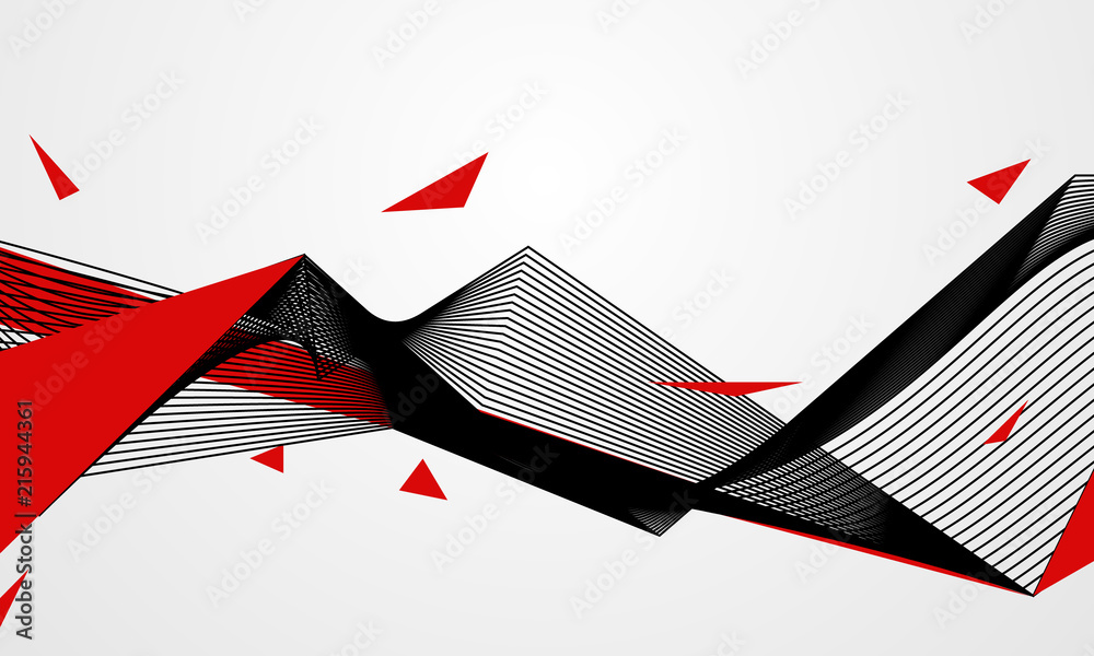 Abstract line red black background concept Vector graphic design ...