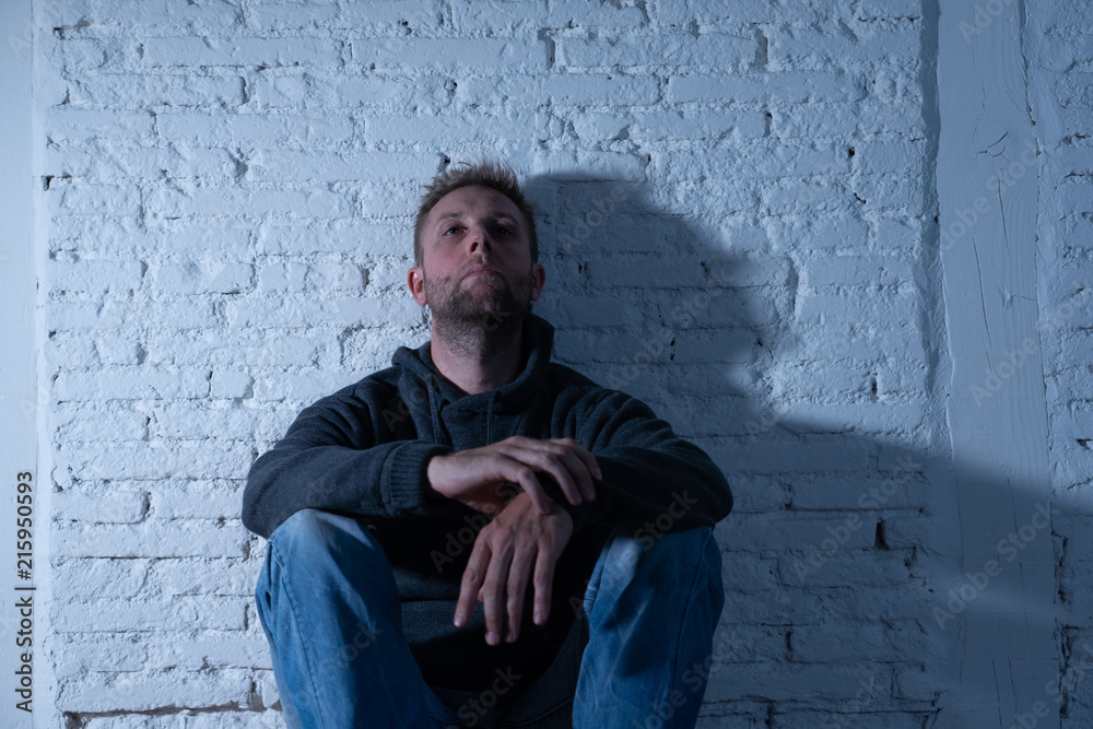 Young devastated depressed woman crying sad feeling hurt suffering ...