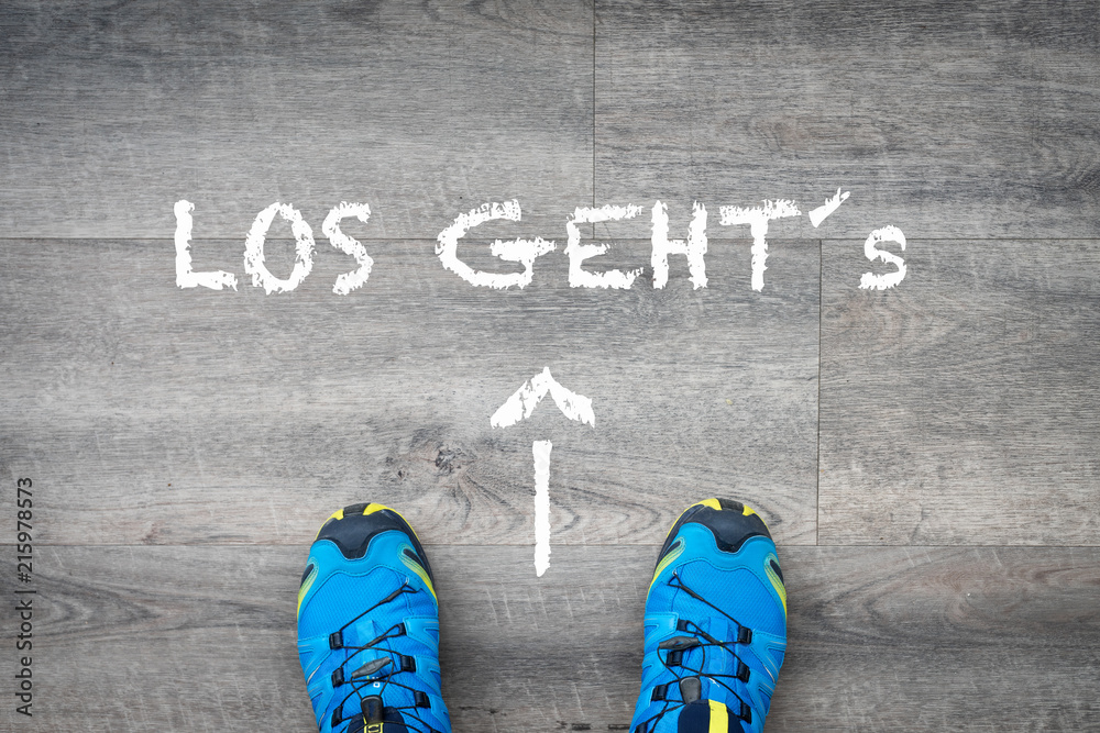 Konzept Beginn und Start mit dem Satz Los gehts Stock Photo | Adobe Stock