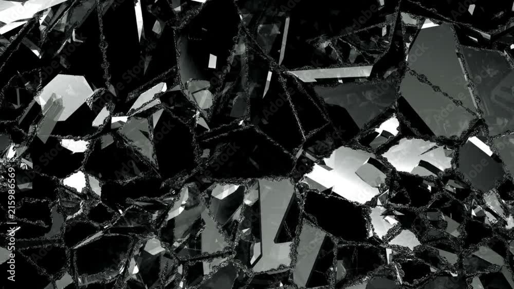 Glass shattered and broken in slow motion. Alpha matte. 3d render. 3d ...