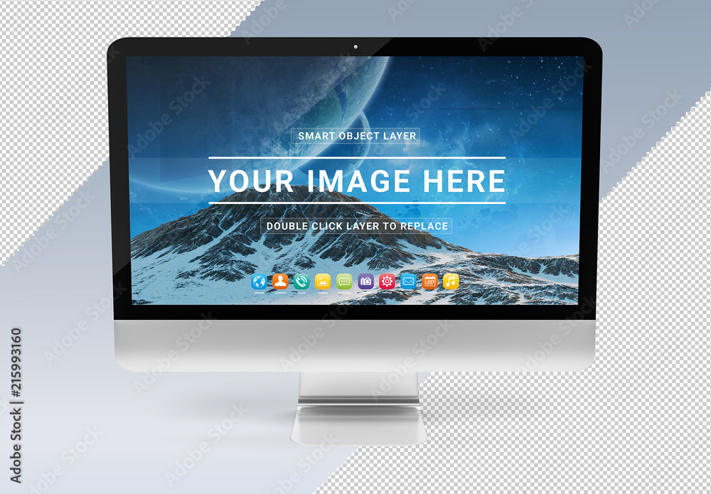 Isolated Desktop Computer Mockup Stock Template | Adobe Stock
