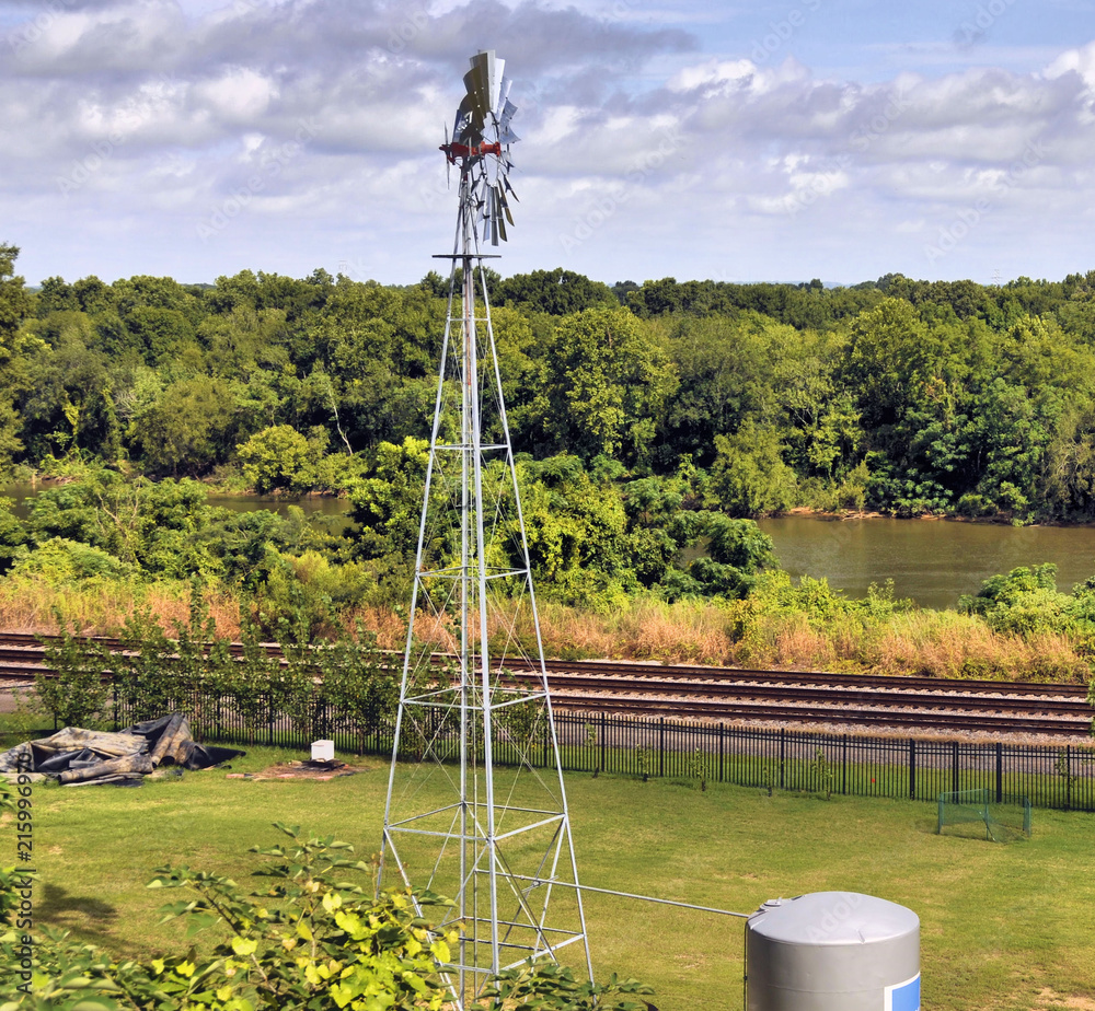 Wind on Track / Windmill located by the rails, located in Montgomery ...