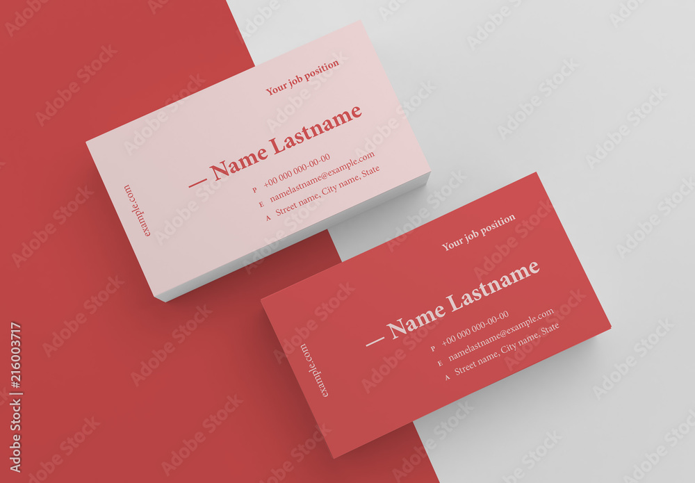 Solid Colored Business Card Layout Stock Template | Adobe Stock