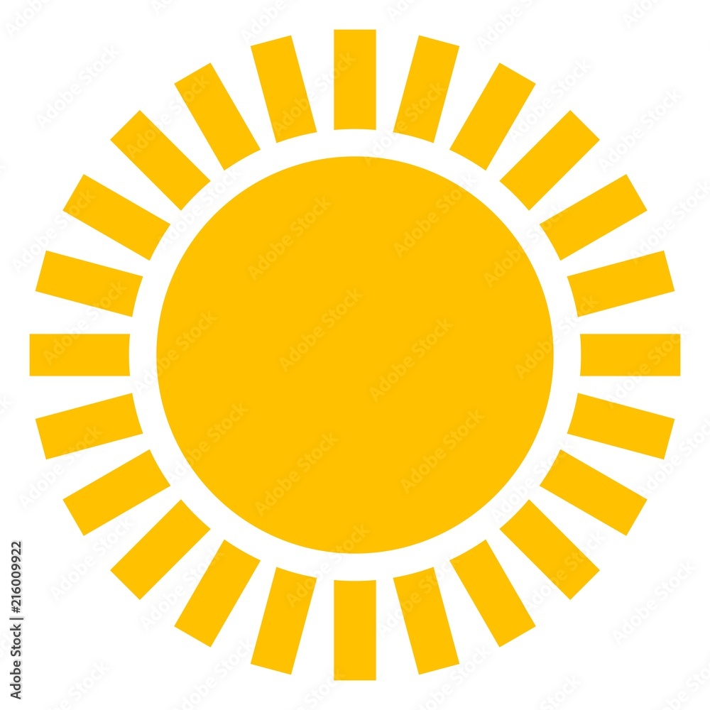 Sonne icon als Vektor auf einem isolierten Hintergrund Stock Vector ...