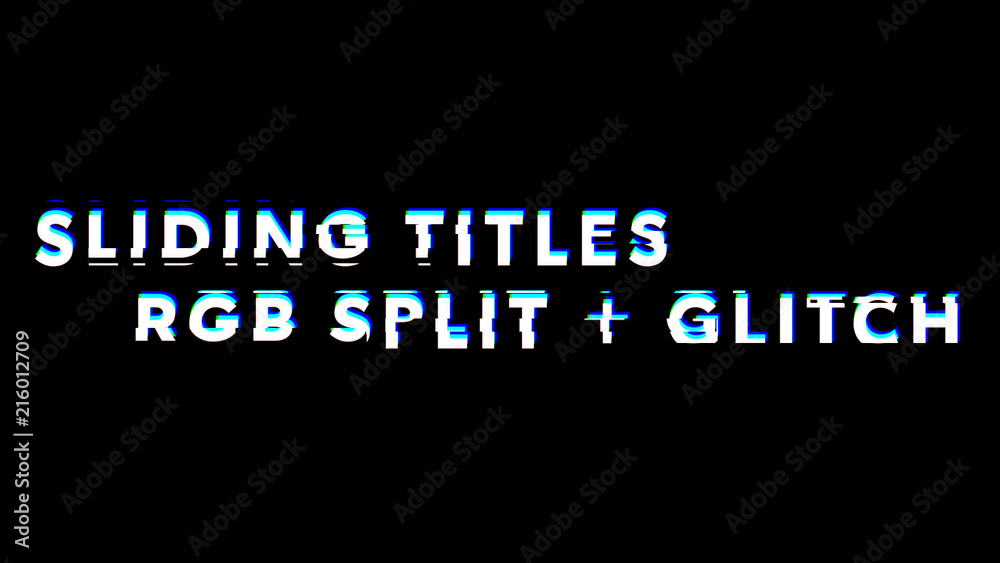 RGB Split Sliding Titles Stock Template | Adobe Stock
