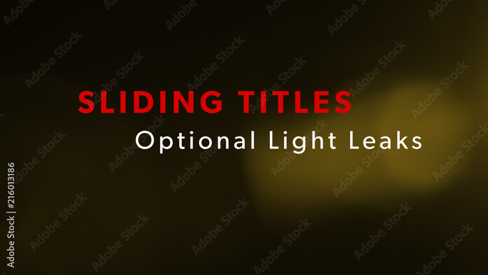 Sliding Light Leak Titles Stock Template | Adobe Stock