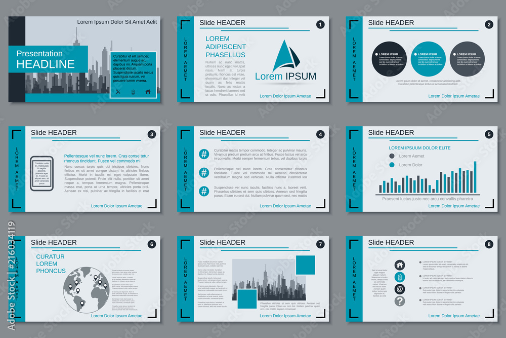 Vetor de Professional business presentation, slide show vector design ...