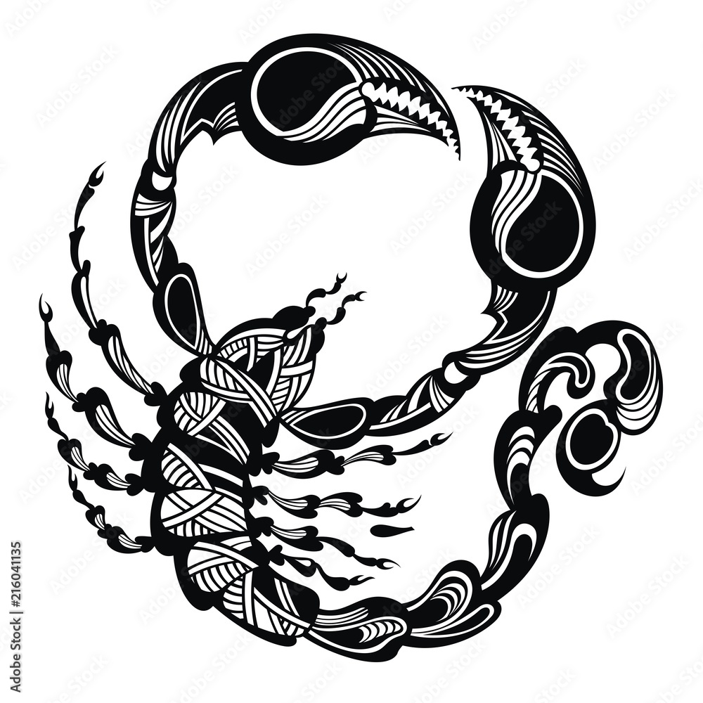 Scorpion. Tattoo animal. Vector illustration Stock Vector | Adobe Stock