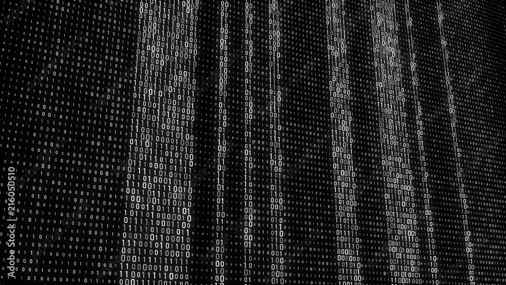 Abstract Technology Binary Code Background Computer Code Digital Flow Big Data And