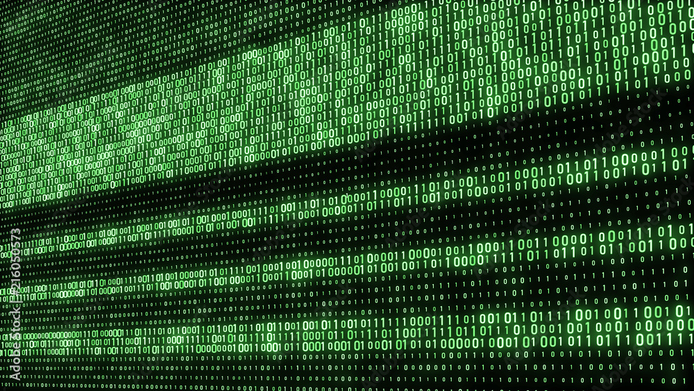 Abstract Technology Binary code Background. Computer Code. Digital flow ...