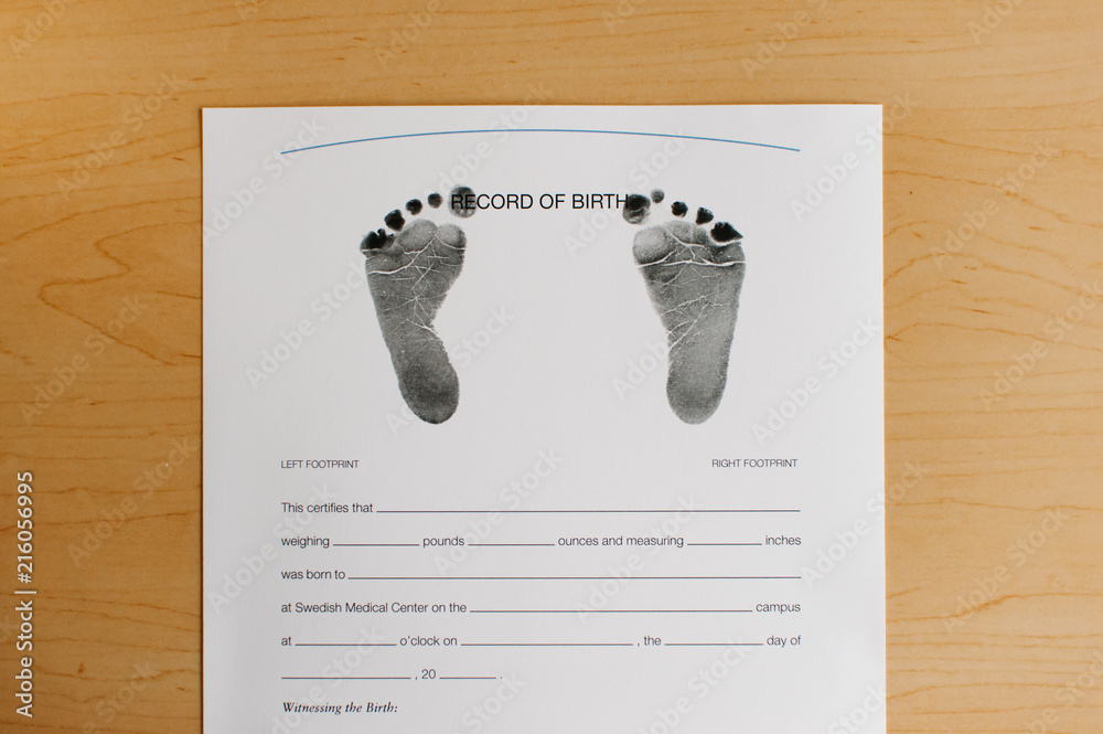 Record of birth Stock Photo | Adobe Stock