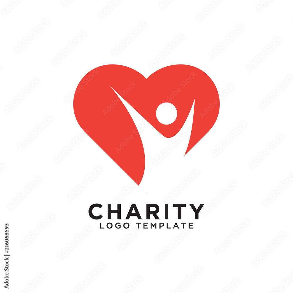 Charity logo design template Stock Vector | Adobe Stock
