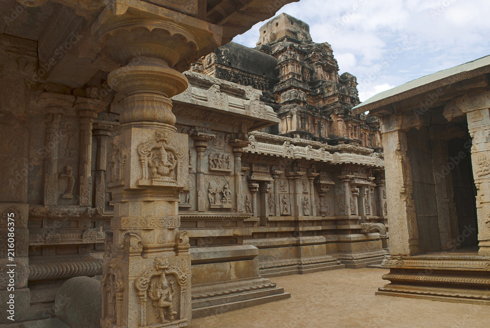 Noth west view of the Hazara Rama Temple showing the main shrine and ...