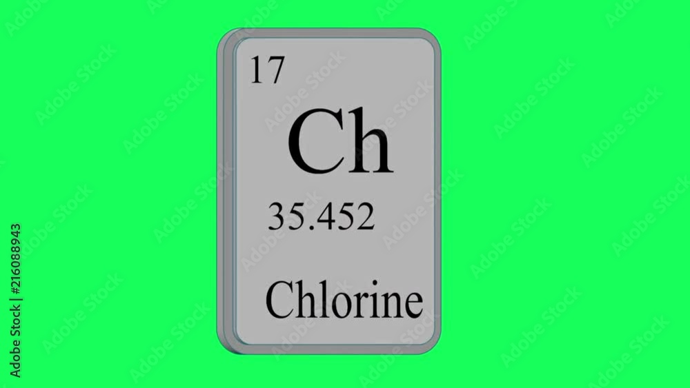 Chlorine. Element of the periodic table of the Mendeleev system on ...