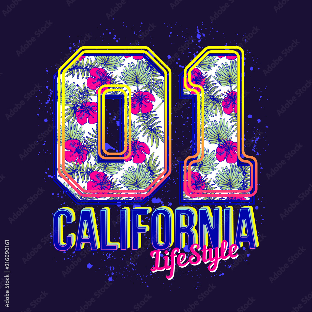 California lifestyle vector print for t-shirt. Number one t-shirt ... California lifestyle vector print for t-shirt. Number one t-shirt ...