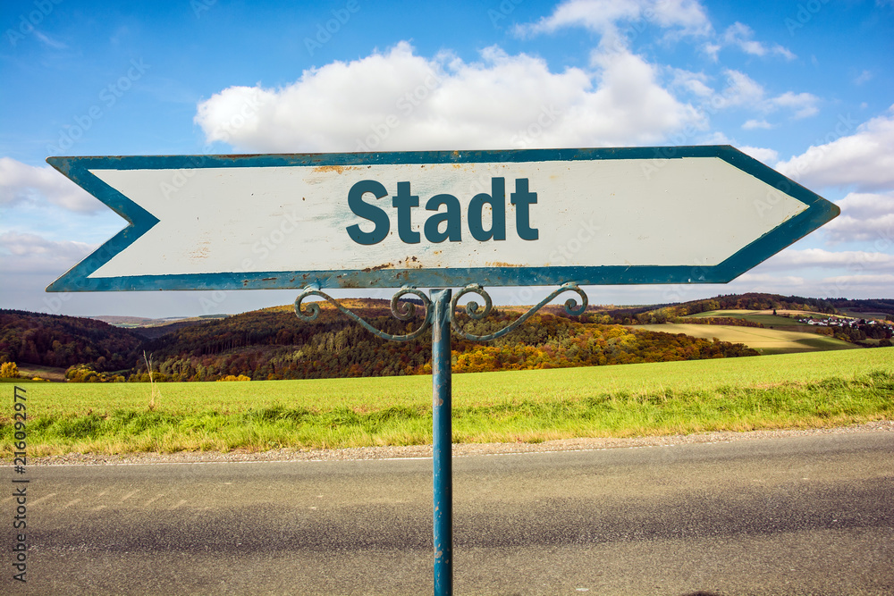 Ilustracja Stock: Schild 251 - Stadt | Adobe Stock
