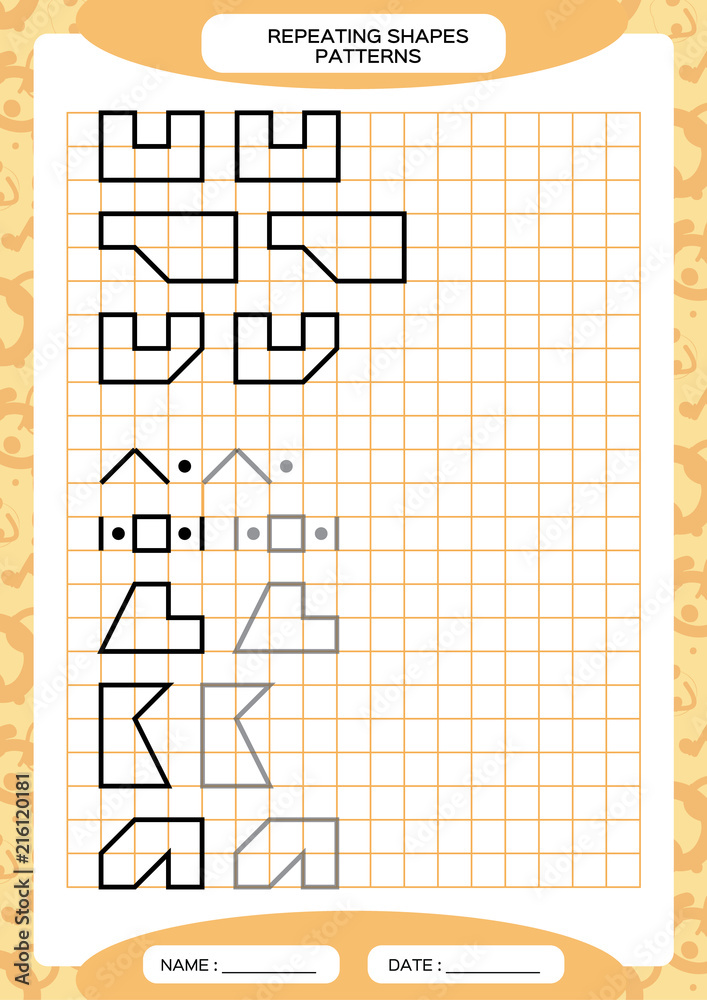 Repeat Pattern. Tracing Lines Activity, Special for preschool kids ...
