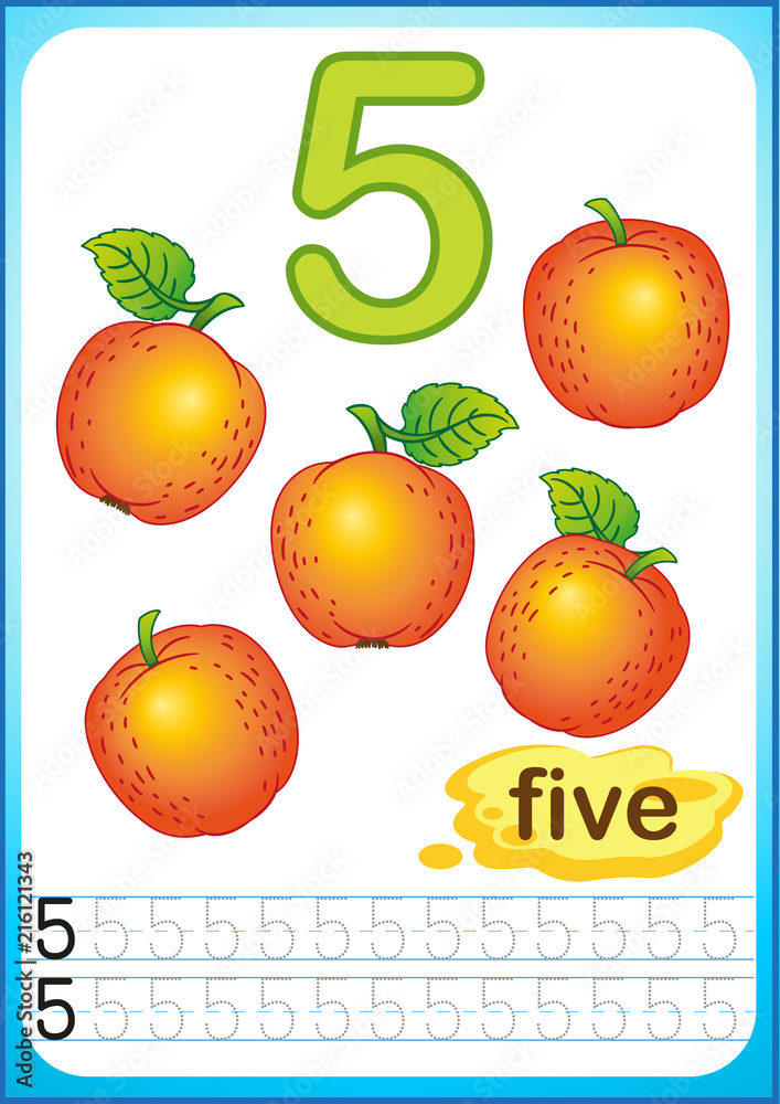 Stock-illustrationen printable worksheet for kindergarten and preschool ...