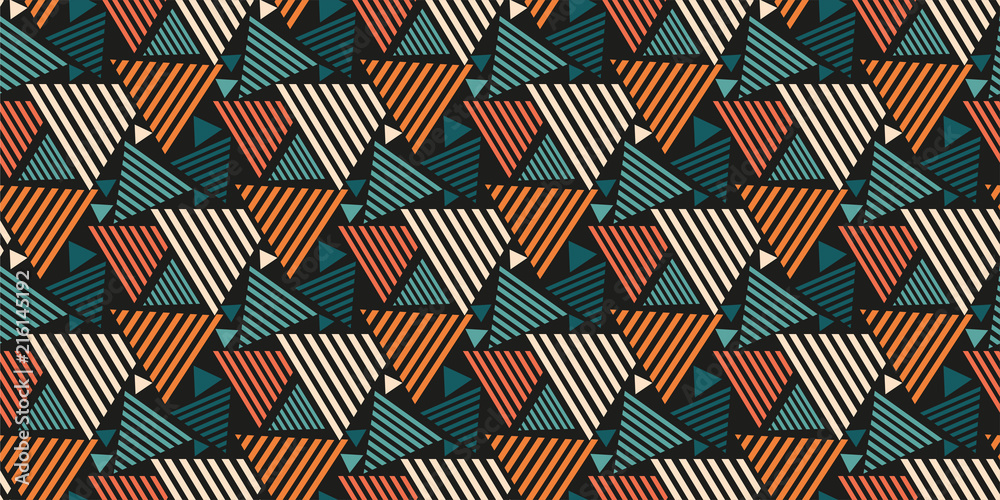 Geometric pattern. Modern texture, colored triangles. Seamless ...
