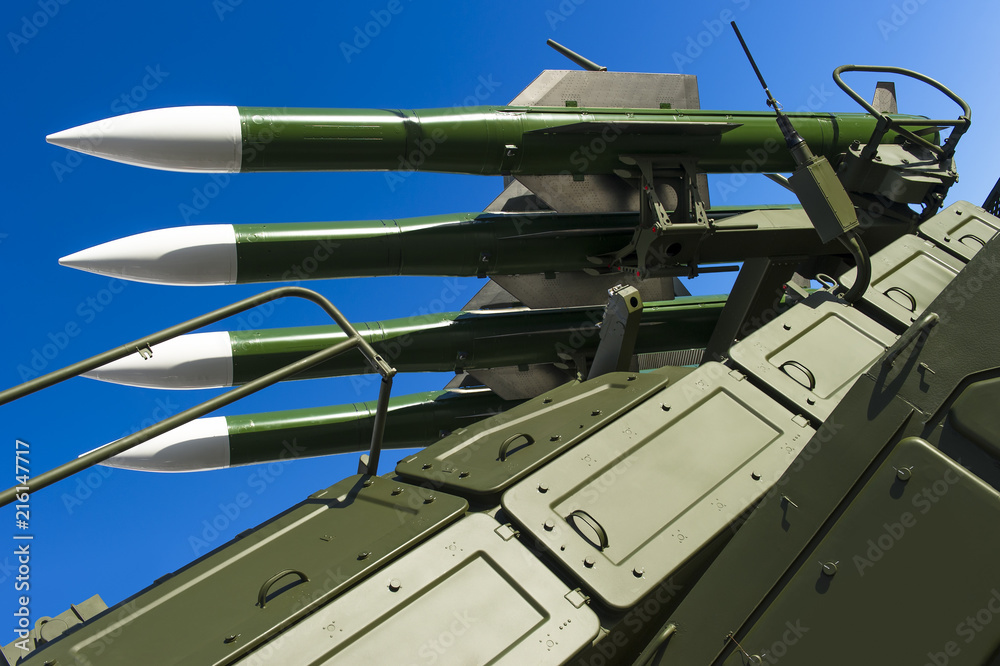 Ballistic missile launcher with four cruise missiles on powerful mobile ...