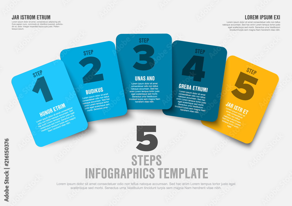 Vector progress five steps template Stock Vector | Adobe Stock
