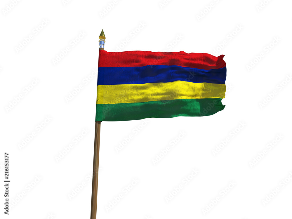 Mauritius flag Isolated Silk waving flag of Republic of Mauritius made ...