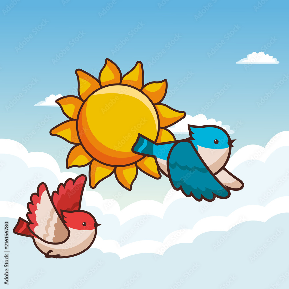 Animated Birds Flying In The Sky