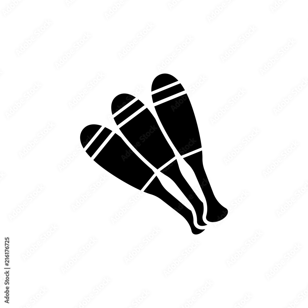 Juggling Clubs, Circus Skittles. Flat Vector Icon illustration. Simple ...