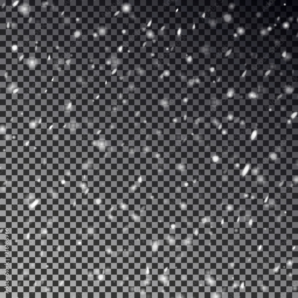 Snowflake isolated on checkered background. Transparent overlay snow ...