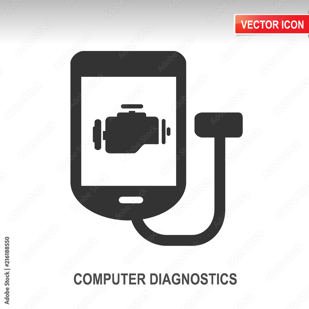 computer diagnostic vector icon Stock Vector | Adobe Stock