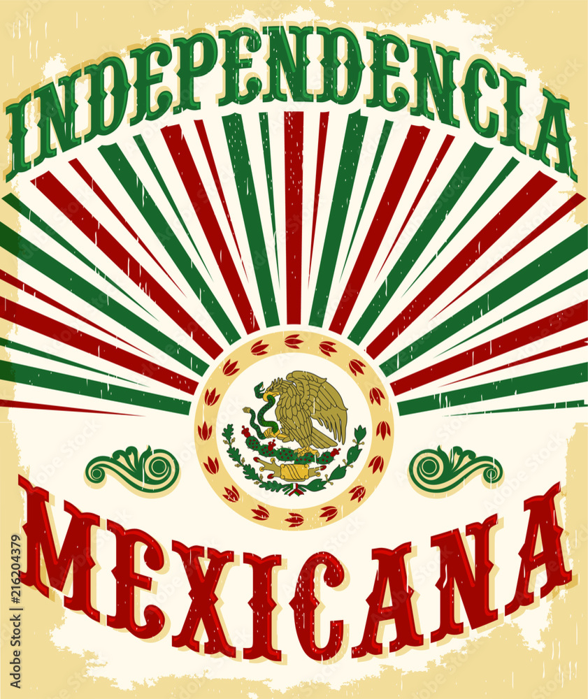 Independencia Mexicana, Mexican independence vintage poster design ...
