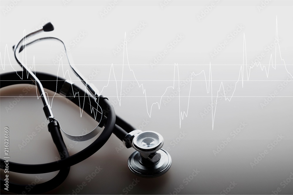 Medical stethoscope on light background Stock Photo | Adobe Stock