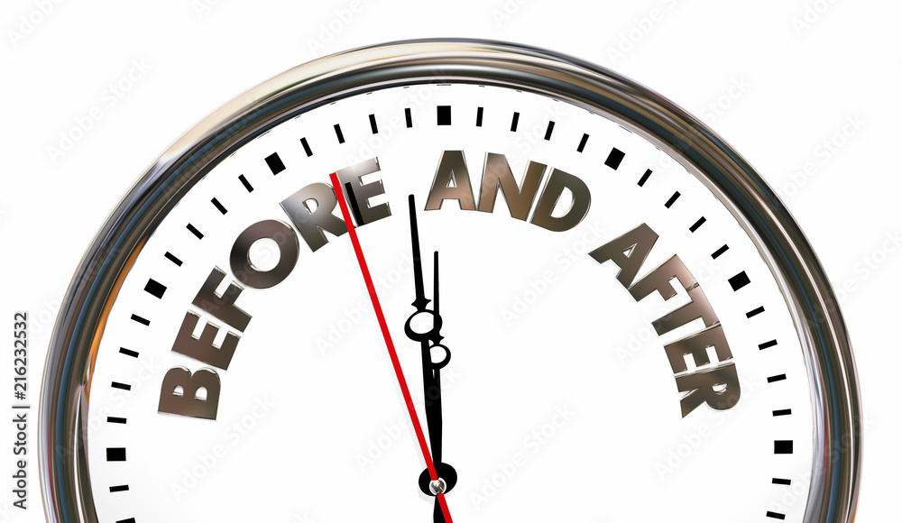 Before and After Improvement Then Now Later Clock 3d Illustration Stock ...