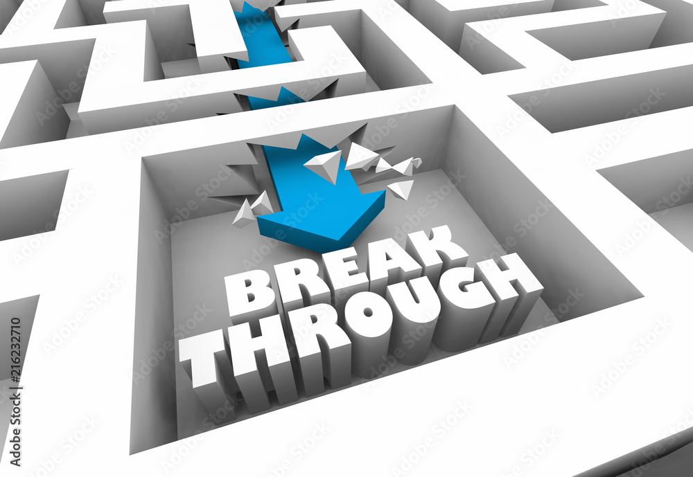 Breakthrough Innovation Solve Problem Solution Maze 3d Illustration ...