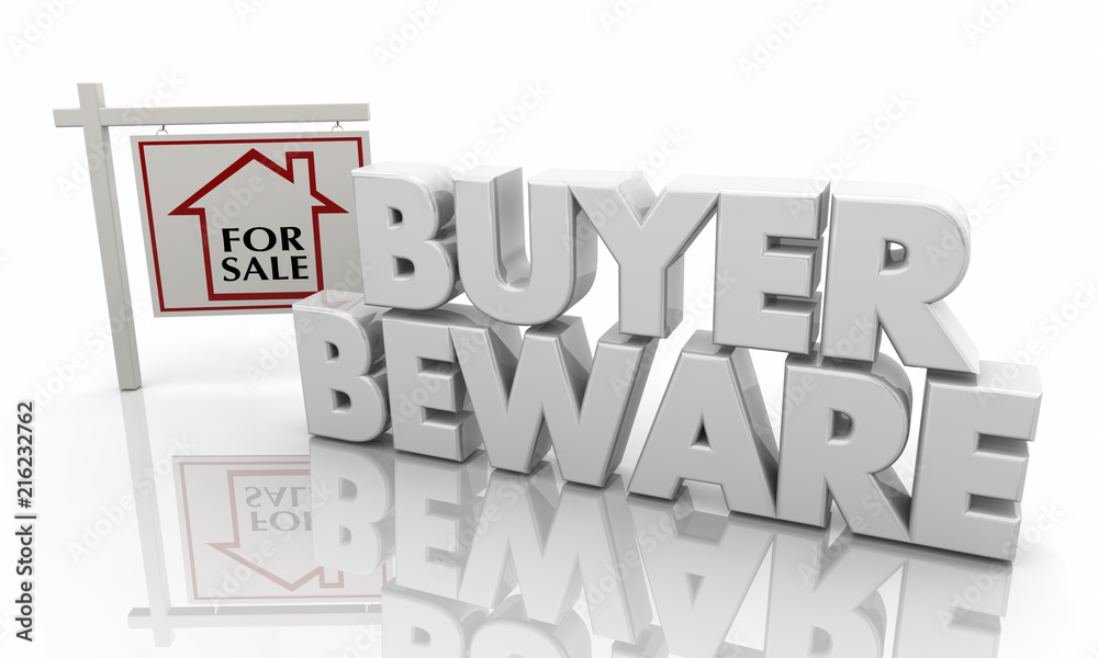 Buyer Beware Warning Home House for Sale Sign 3d Illustration Stock ...