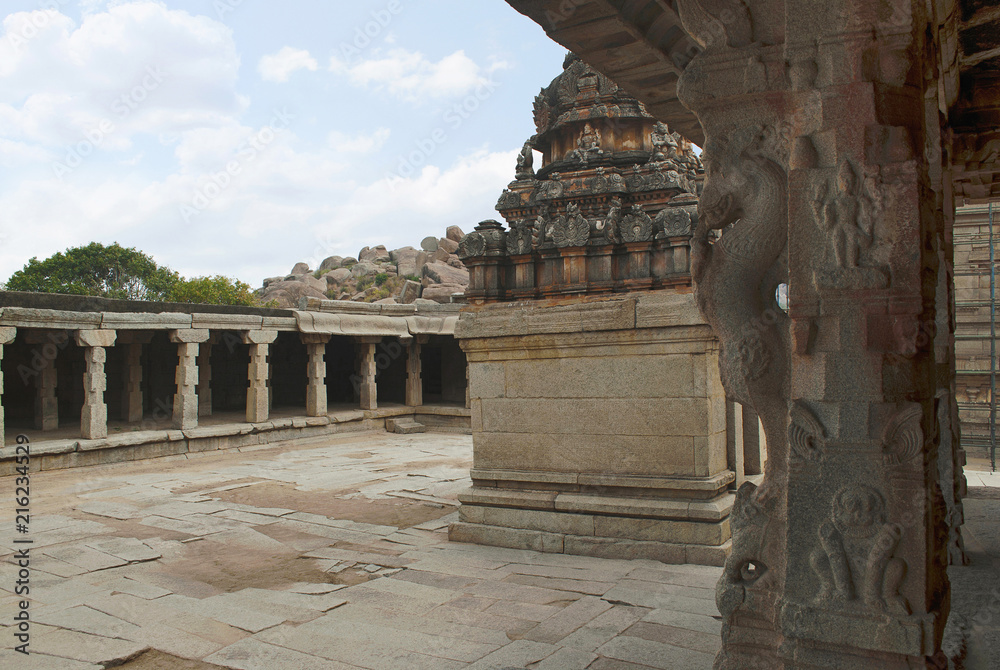 A large open prakara and an unknown shrine as seen from the maha ...