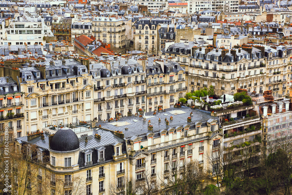 Aerial view of cityscape, old town, historical streets, typical ...