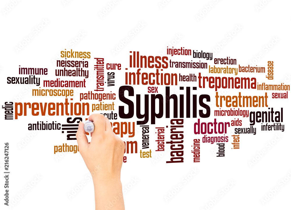 Syphilis word cloud and hand writing concept Stock Illustration | Adobe ...