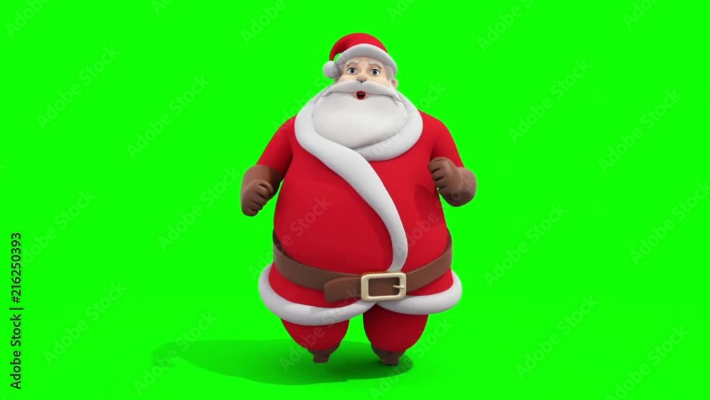 SANTA CLAUS Runcycle Front Christmas Green Screen 3D Rendering ...