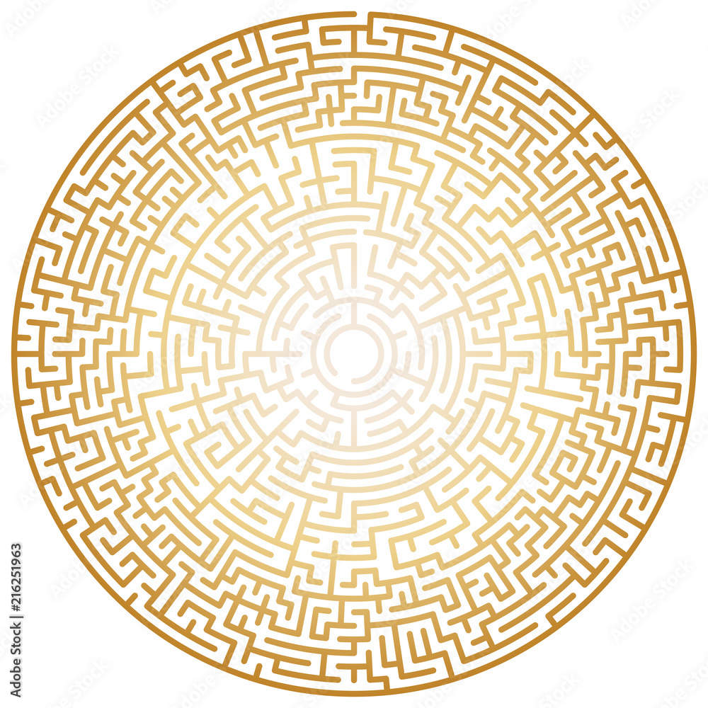 Maze circle. Labyrinth. Maze symbol. Isolated on white background Stock ...