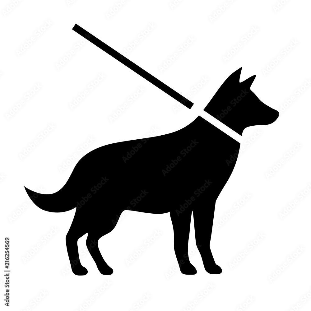 Keep dogs on leash vector sign Stock Vector | Adobe Stock