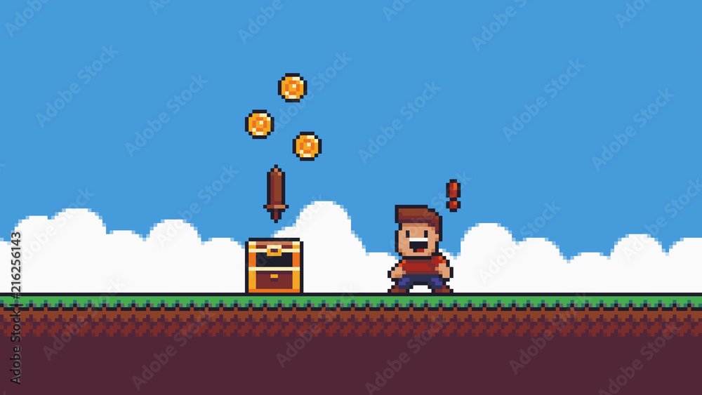 Pixel Art Loot Stock Vector | Adobe Stock