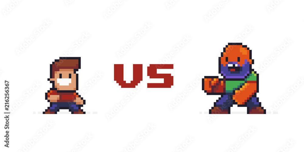 Pixel Art Versus Stock Vector | Adobe Stock