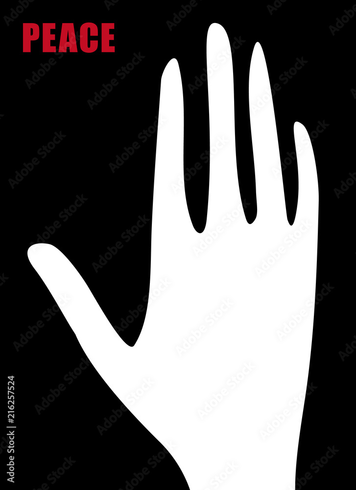 Peaceful sign. Open palm, peace symbol. Anniversary of the bombing of ...