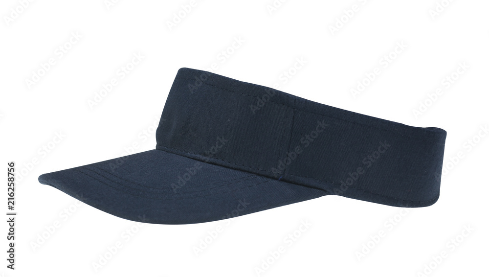 Blue sun visor with clipping path on white background Stock Photo ...