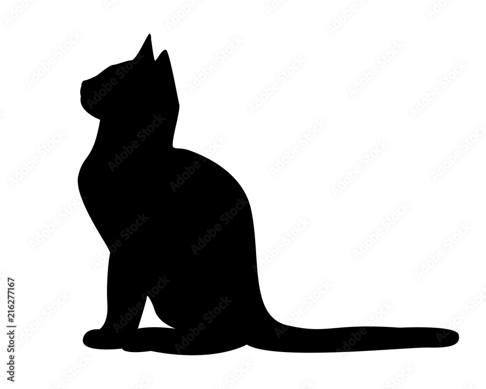Cat silhouette vector pictogram Stock Vector | Adobe Stock