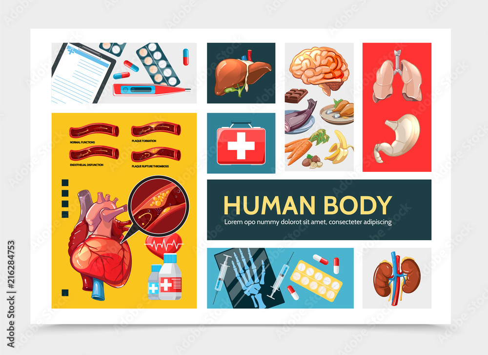 Cartoon Healthcare Infographic Concept Stock Vector | Adobe Stock