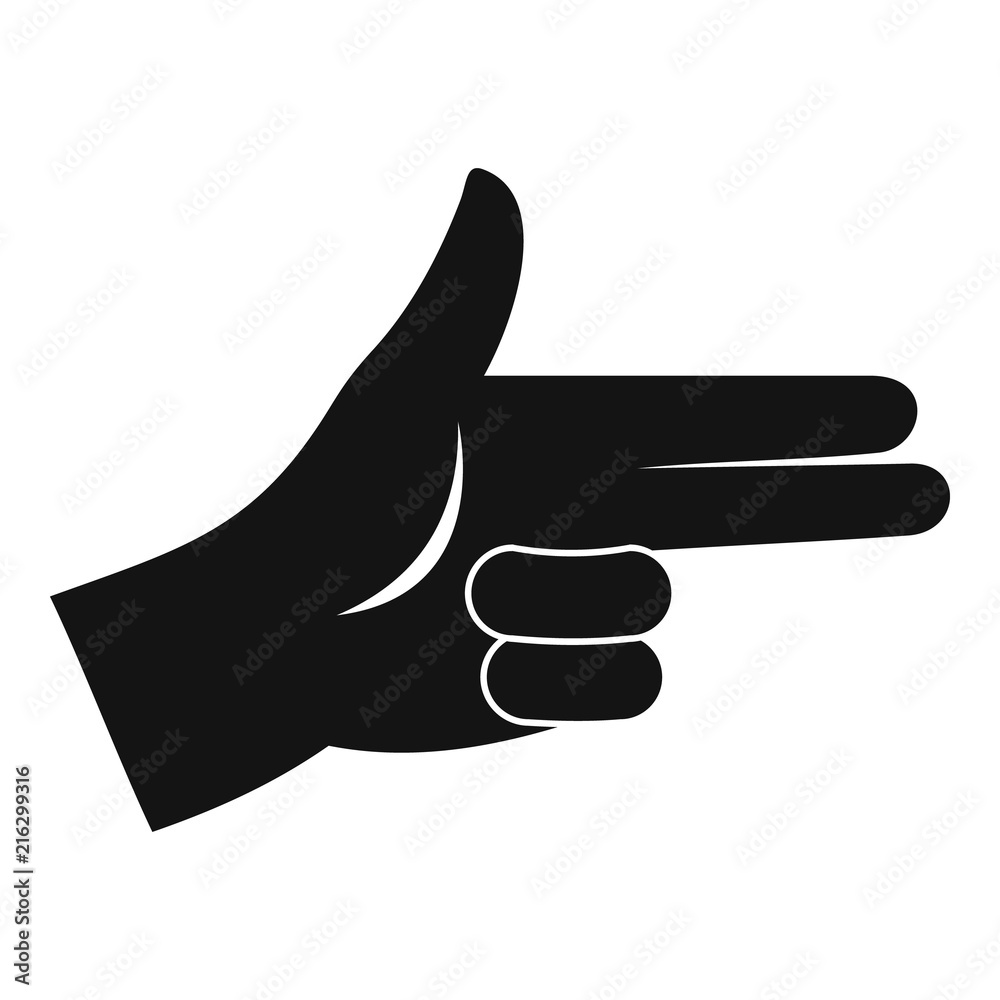 Pistol hand sign icon. Simple illustration of pistol hand sign vector ...