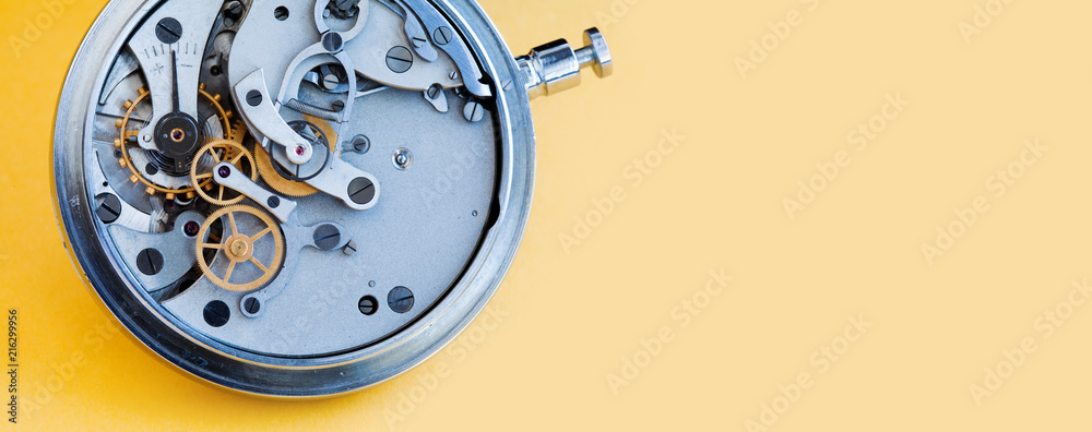 Stopwatch chronometer mechanism cogs gears wheels connection concept ...